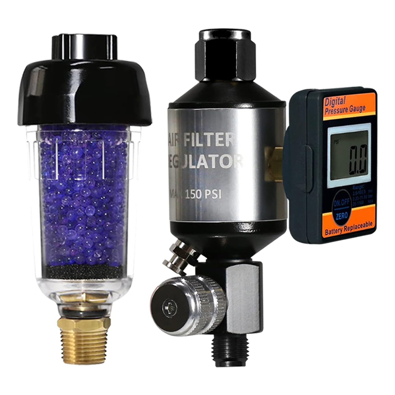 Amazon.com: Air Compressor Filter Regulator and Desiccant Filter Bundle ...