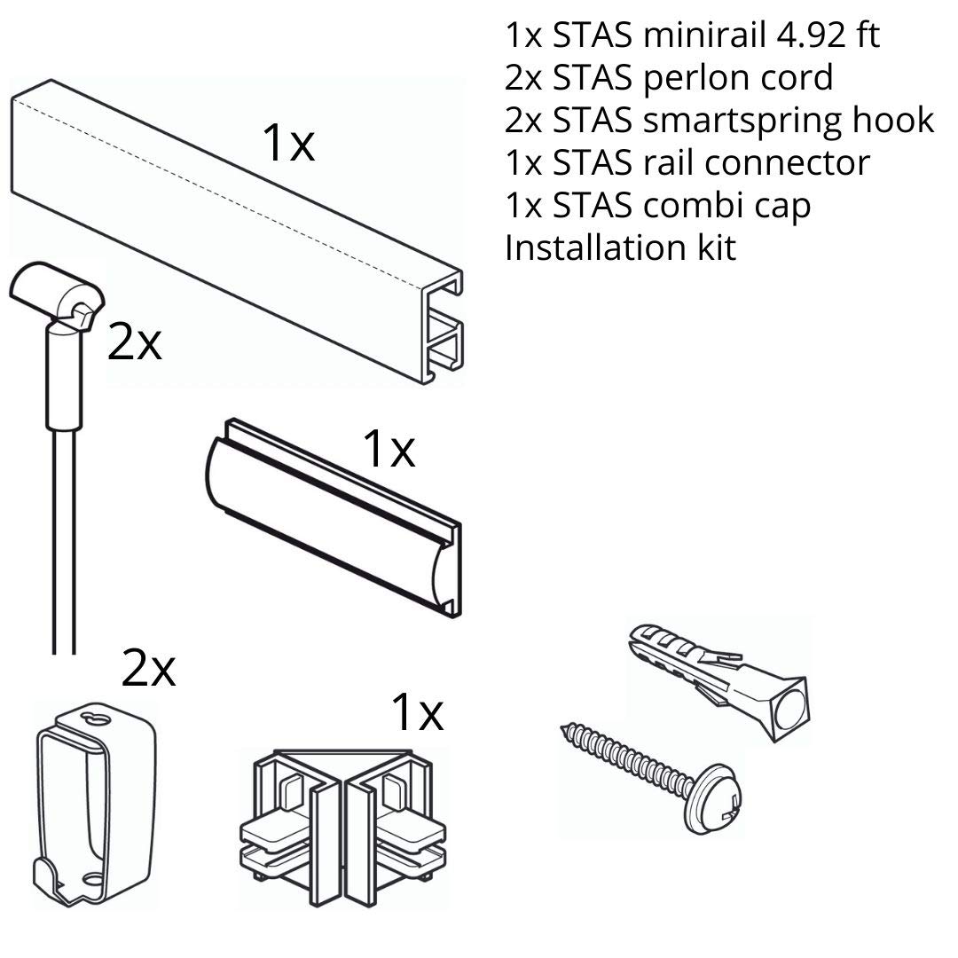 STAS Minirail Picture Hanging System Set Covers 4 92 Ft Of Wall Space stas-minirail-picture-hanging-system-set-covers-4-92-ft-of-wall-space