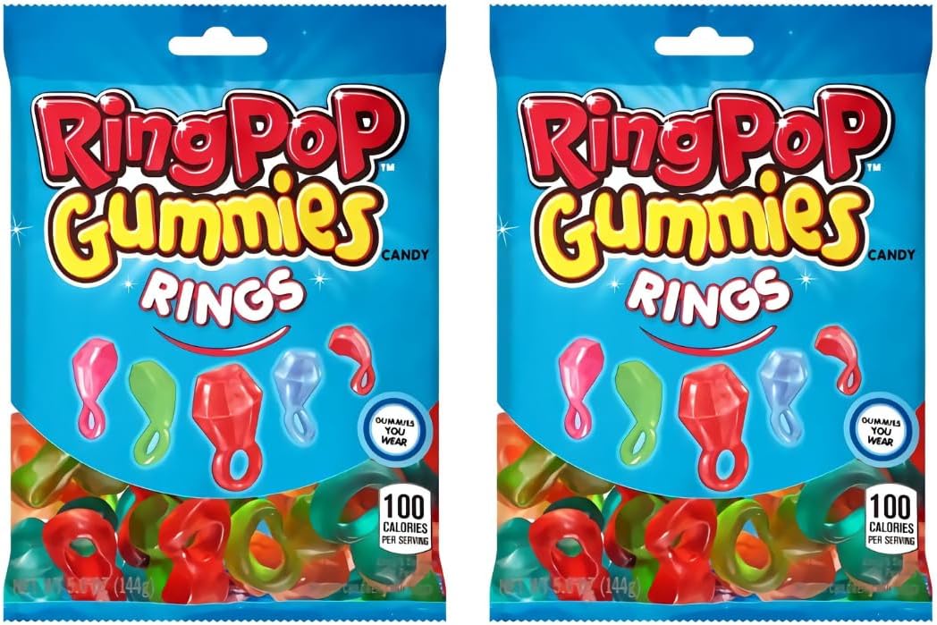 Amazon.com : Ring Pop Gummies Rings - Gift Pack of 2, 5 oz. Bags by ...