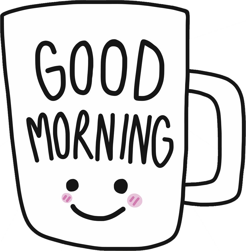 Good Morning Coffee Cartoons Good Morning Text With Sun And Coffee