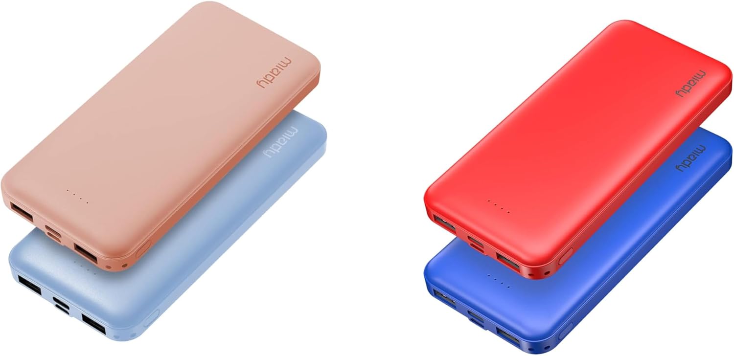 Amazon.com: Miady 4-Pack 10000mAh Dual USB Portable Charger, USB-C Fast ...