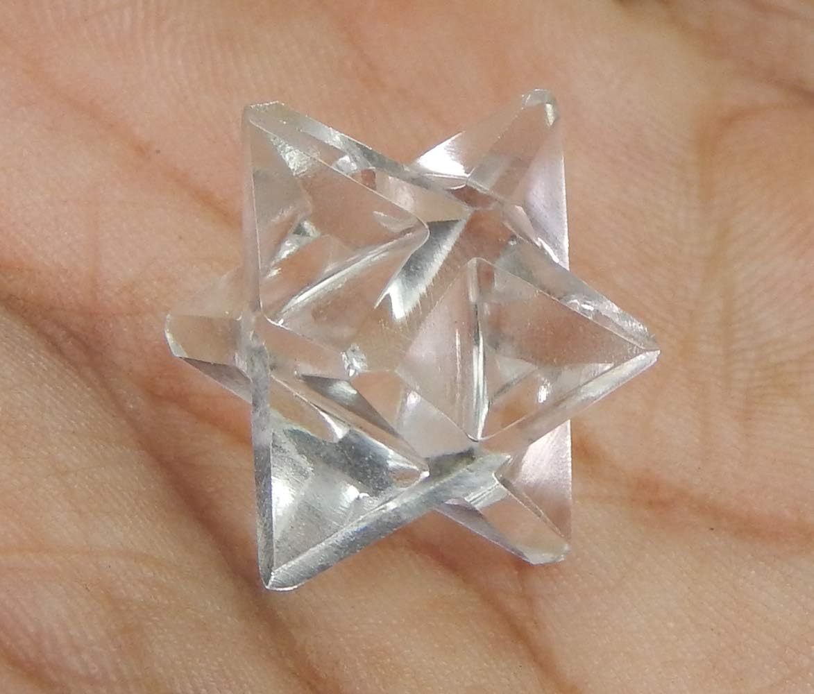 Buy Myhealingworld Natural Crystal Quartz Merkaba Sculpture, Clear ...