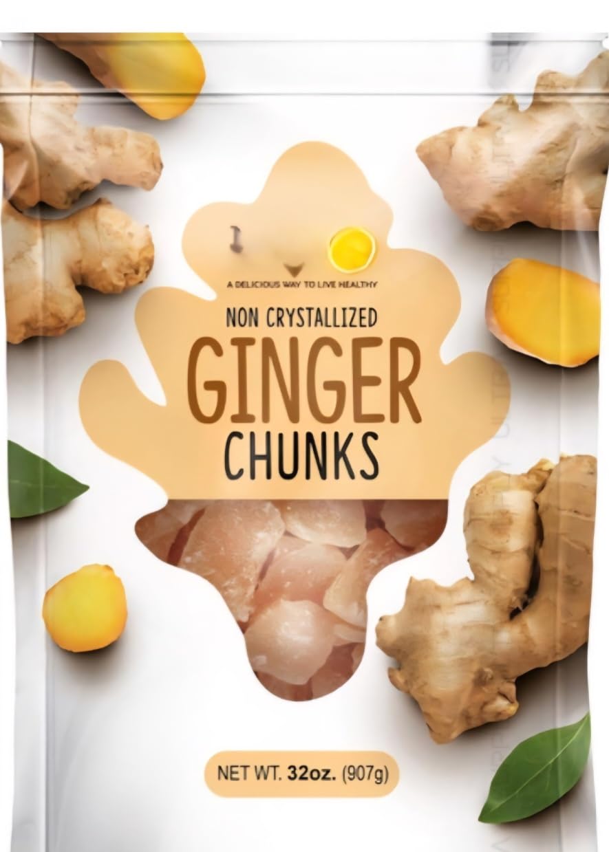 Amazon.com: Non Crystallized Ginger Chunks (32 oz.) Soft Young Ginger ...