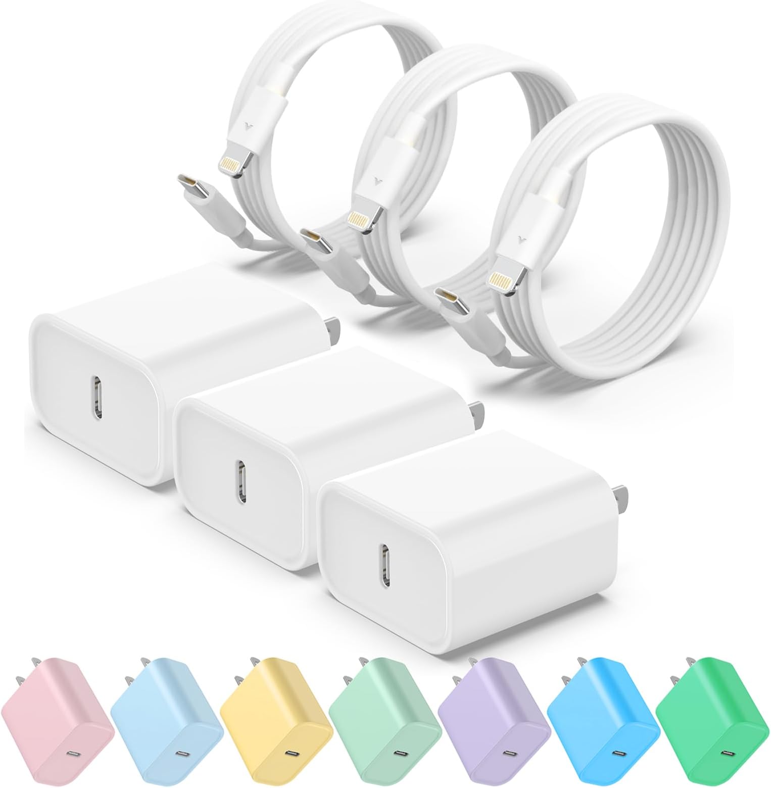 Amazon.com: iPhone Charger, 2 Pack 20W PD USB C Wall Fast Charger ...