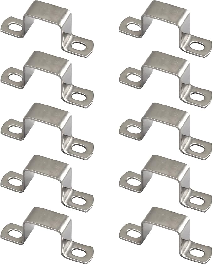 (10 Pieces) 25x25mm Square Pipe Clamp 304 Stainless Steel U Shaped ...