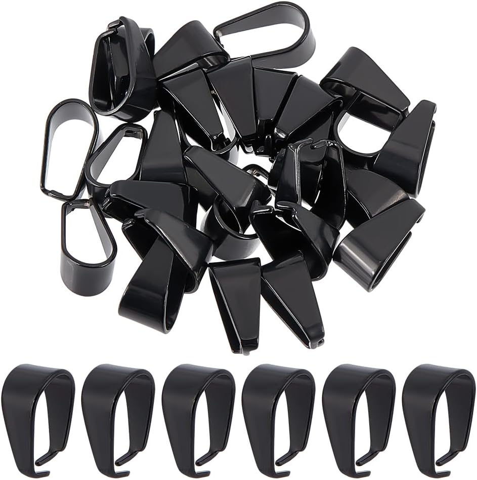 Amazon.com: SUNNYCLUE 1 Box 30Pcs Stainless Steel Pinch Bails Pendant ...