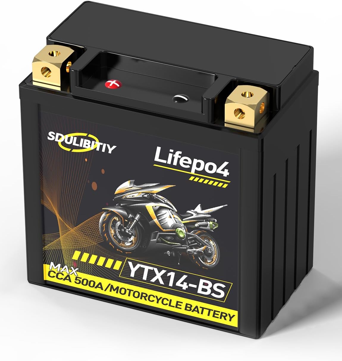 Amazon.com: YTX14-BS Lithium Motorcycle Battery 12.8V 9AH 500CCA ...