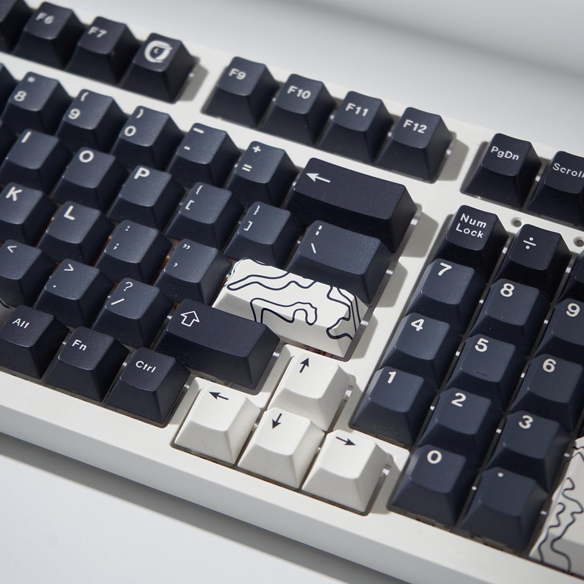 Snapklik.com : 4pcs Keycaps, White Topographic Keycaps PBT Keycap ...