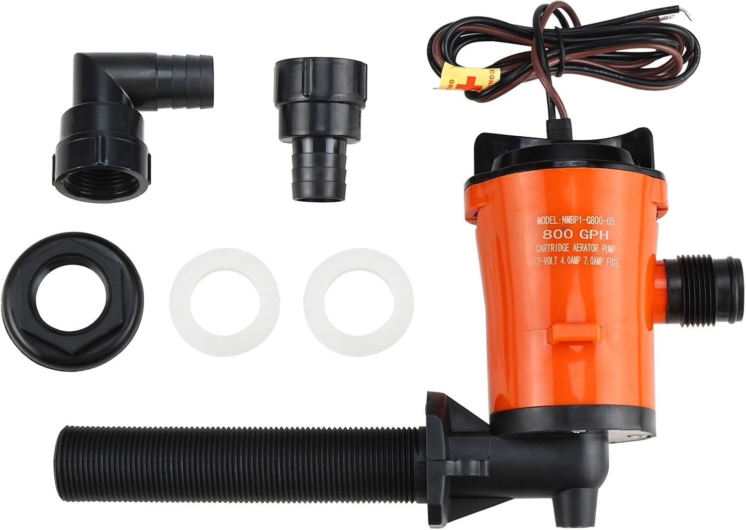 Amazon.com : NovelBee 12V 800GPH Livewell Pump,4.0A Livewell Aerator ...