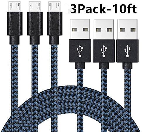 Amazon.com: AOSON Micro USB Cable [3pcs 10ft] Braided Fast Charger ...