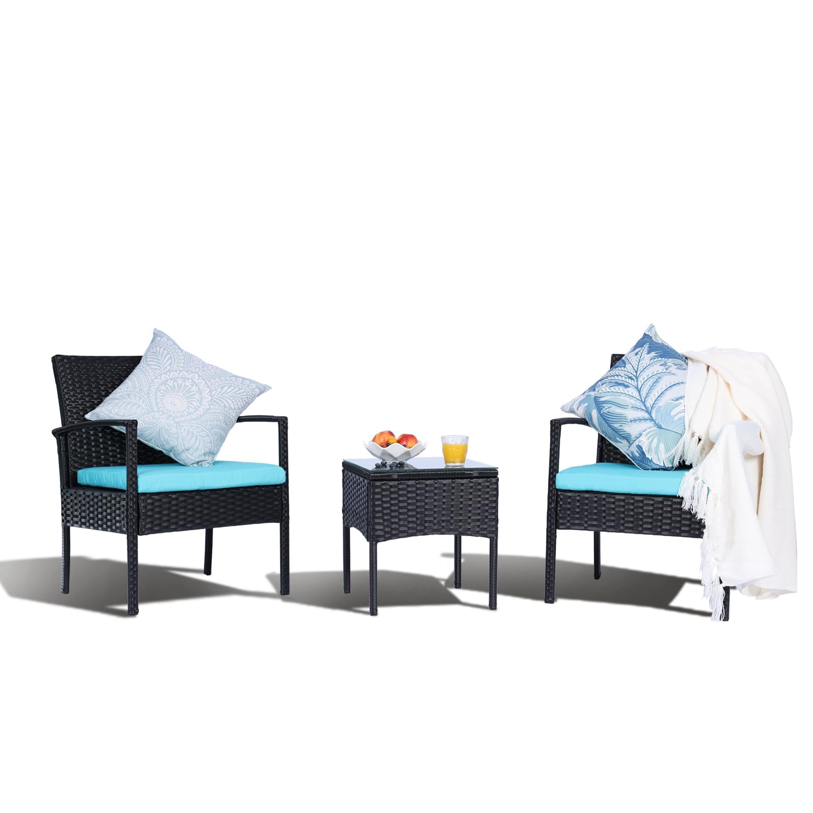 Amazon.com: MEISSALIVVE 3 Pieces Outdoor Patio Furniture Set, Small ...