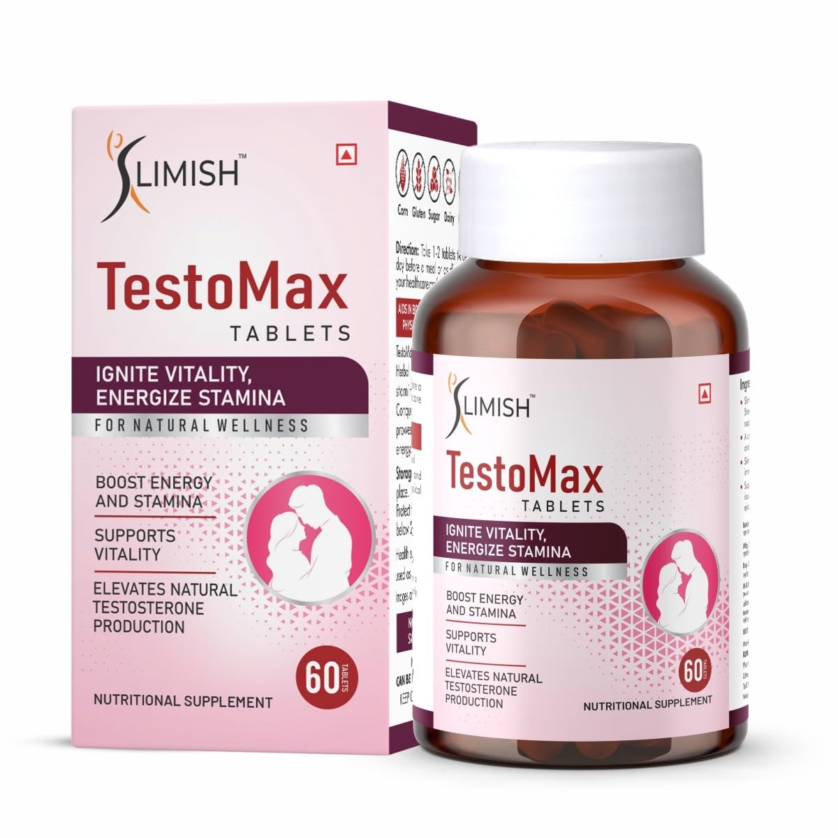 Buy Slimish Testomax Ashwagandha, Shilajeet,Safed Musli Helping ...