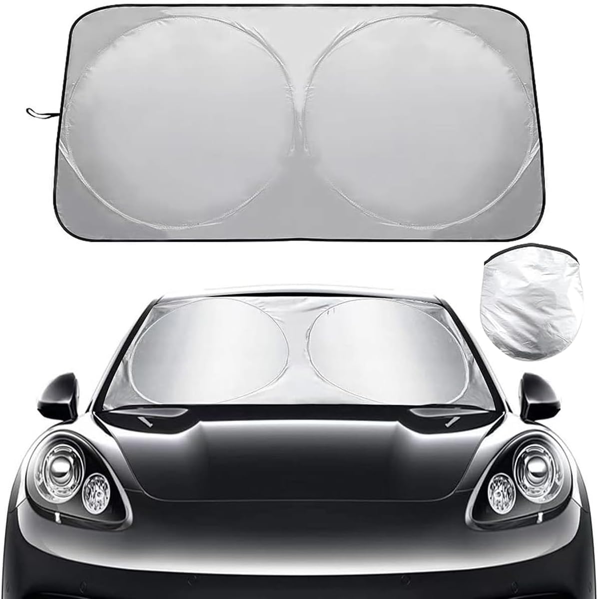 YQQZQ Upgraded Foldable Car Sun Shade Covers,Collapsible Car Windshield ...