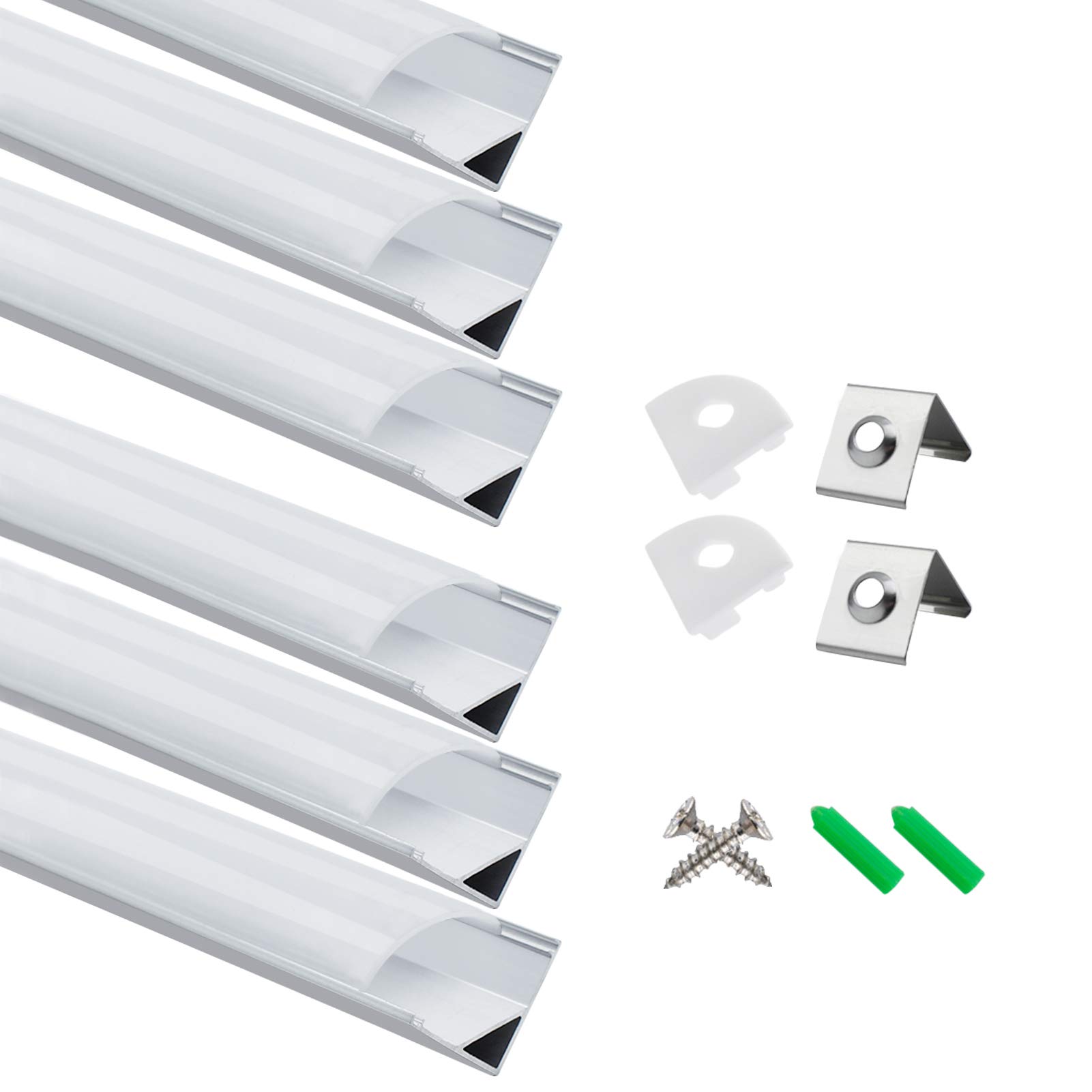 Buy LED Aluminum Profile, LightingWill LED Aluminum Channel 6-Pack 3 ...