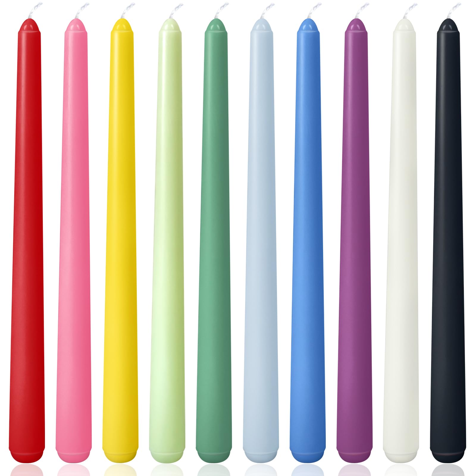 Amazon.com: 10 Inch Colored Taper Candles for Religious and Spiritual ...