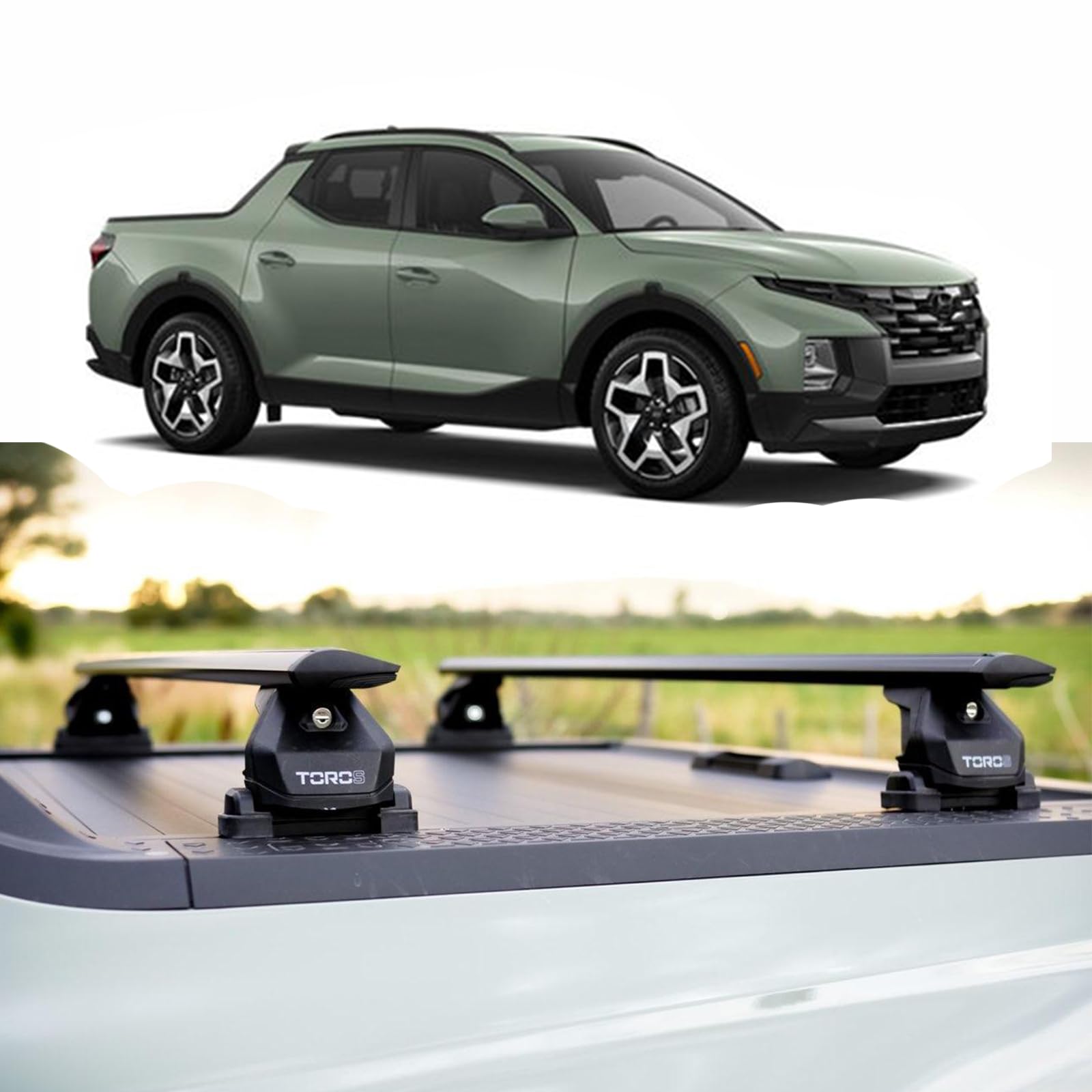Amazon.com: auto paw for Hyundai Santa Cruz Bed Rack Cross Bars Roof ...