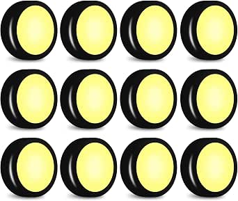 SIXDEFLY Wireless LED Puck Lights, 12 Pack, Battery Operated, 20 Lumens ...