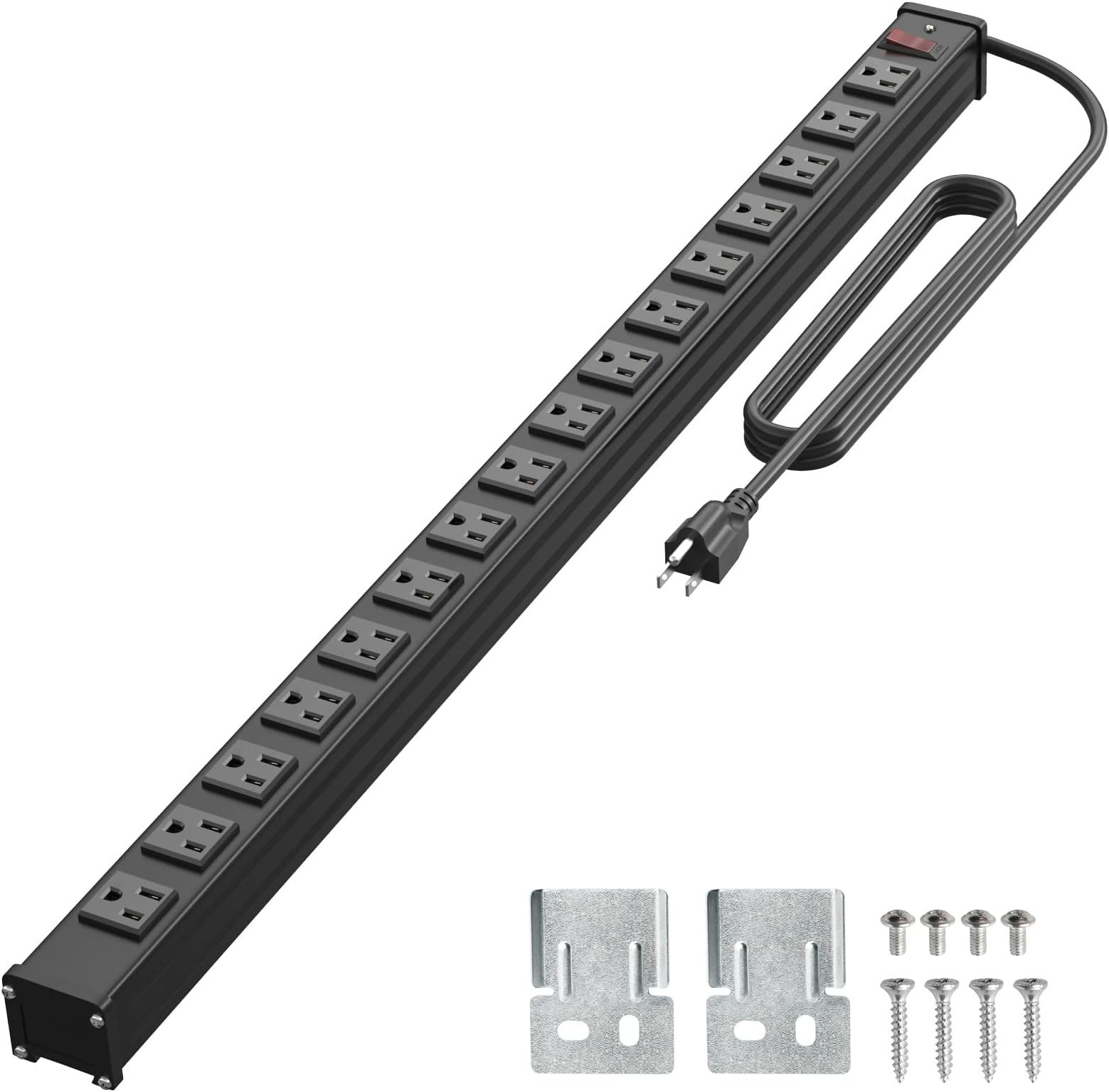 Amazon.com: QBA 16 Outlet Metal Power Strip, Long Power Strip with 10FT ...