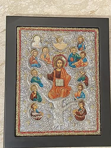 Amazon.com: SOLID Sterling Silver Jesus Christ Icon Byzantine Greek ...