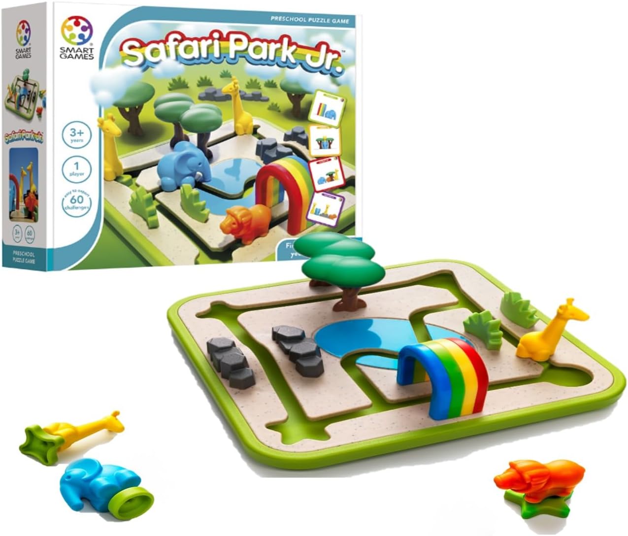 SmartGames - Safari Park Jr, Preschool Puzzle Game with 60 Challenges ...