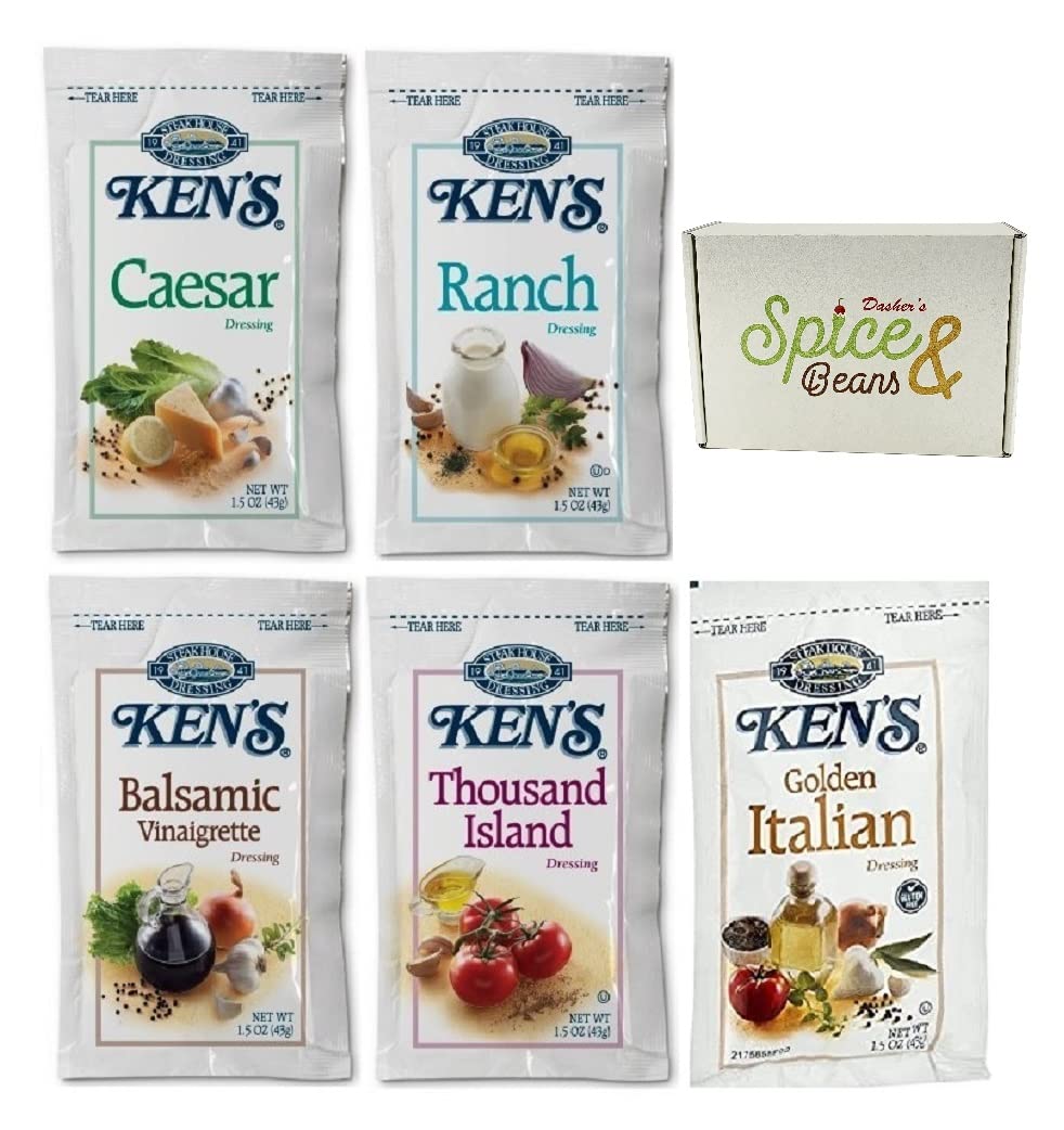 Amazon.com : Salad Dressing Packets - Variety Pack 1.5oz - 15 Count (5 ...
