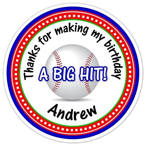 Amazon.com: Baseball Birthday stickers, Customized Baseball Birthday ...