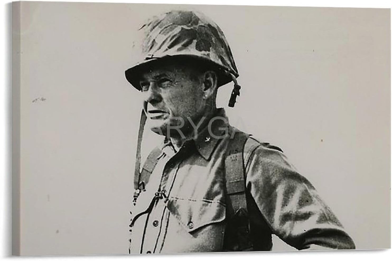 ARYGA Black And White Vintage Poster of Officer Lewis Chesty Puller ...