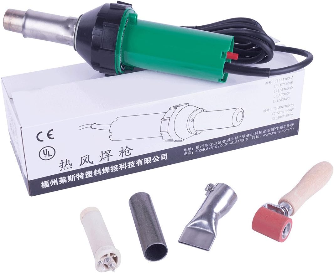 LESITE Professional 1600W Hot Air Gun PVC Heat Gun Welding Kits Hand ...