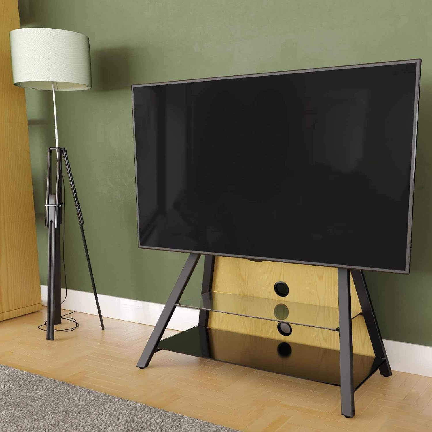 AVF 'EASL925A' Options Easel Column TV Stand in Interchangeable Black ...
