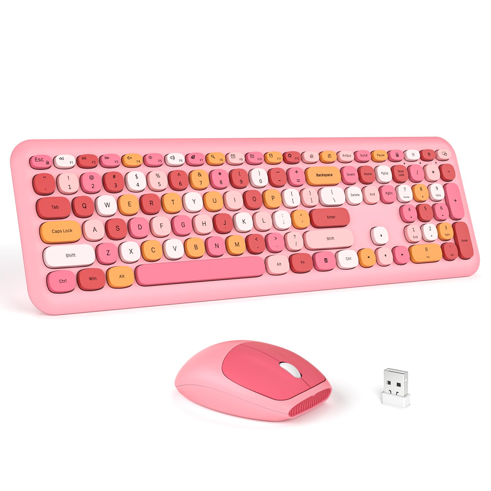 Amazon.com: Wireless Keyboard and Mouse Combo - MOFII Pink Full-Sized ...