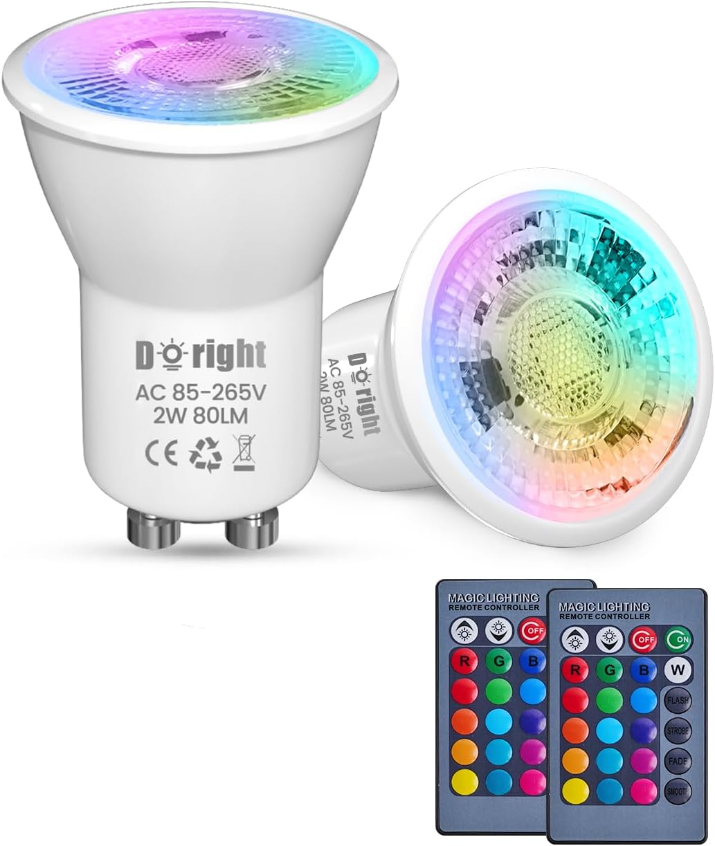 GU10 Multi-Color LED Light Bulb with Remote Control (GU10 RGB) : Amazon ...