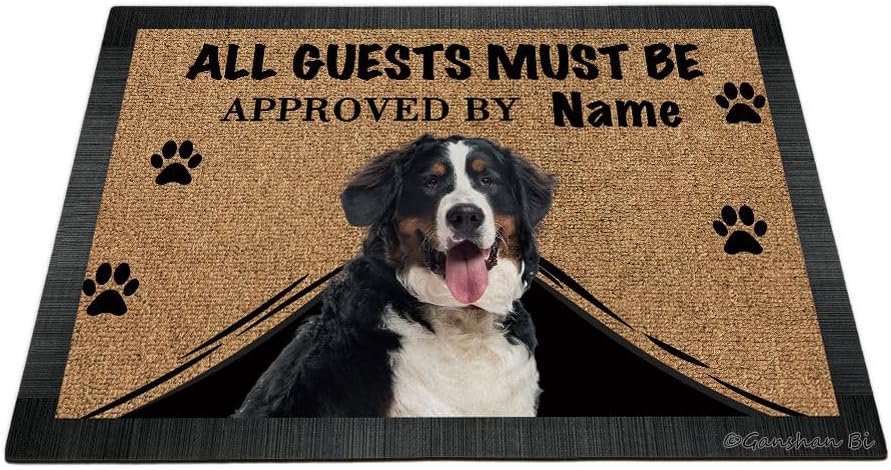 Amazon.com: Ganshan Bi Funny Bernese Mountain Dog Welcome Doormat All ...