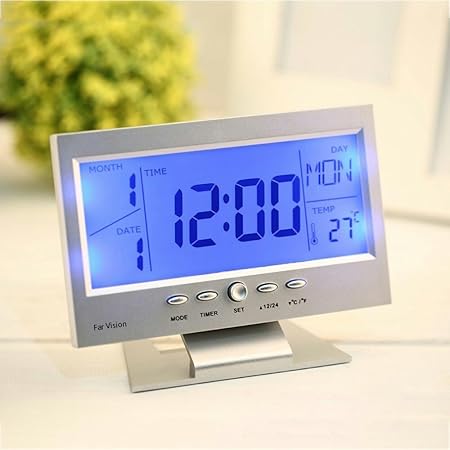 Buy Royals Digital LCD Clock with Calendar, Temperature Sensor, Alarm ...