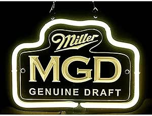 Amazon.com: Prouten 24inx20in Millers MGD Genuine Draft Neon Sign Light ...