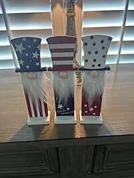 Amazon.com: PICTTY 4th of July Decorations Patriotic Gnomes Wooden ...