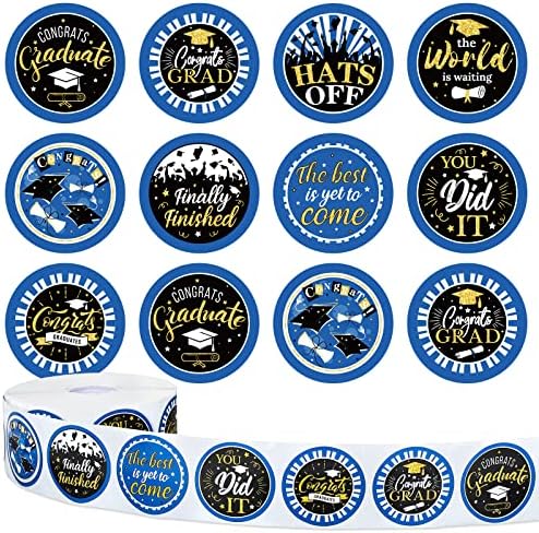 Amazon.com : Whaline 1000Pcs Graduation Stickers Congrats Grad Round ...