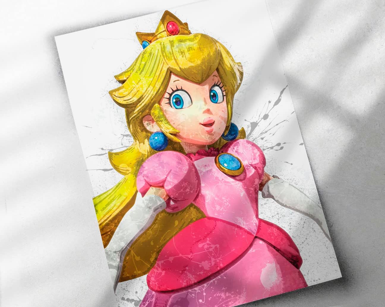 Amazon.com: Princess Peach, Super Mario Poster - Canvas Print, Framed ...