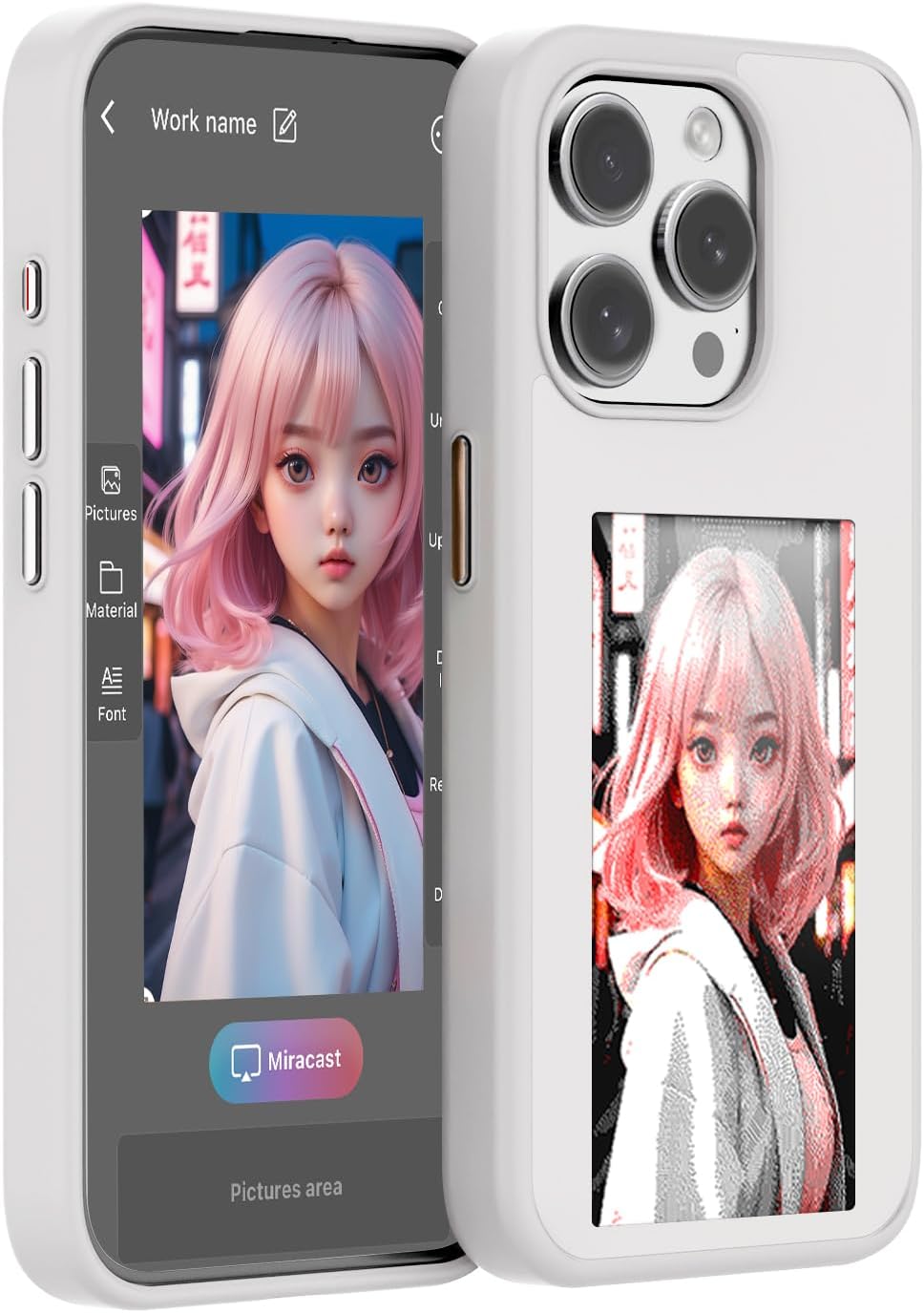 Amazon.com: DIY E-Ink Phone Case for iPhone 15 Pro Max APP Operation ...