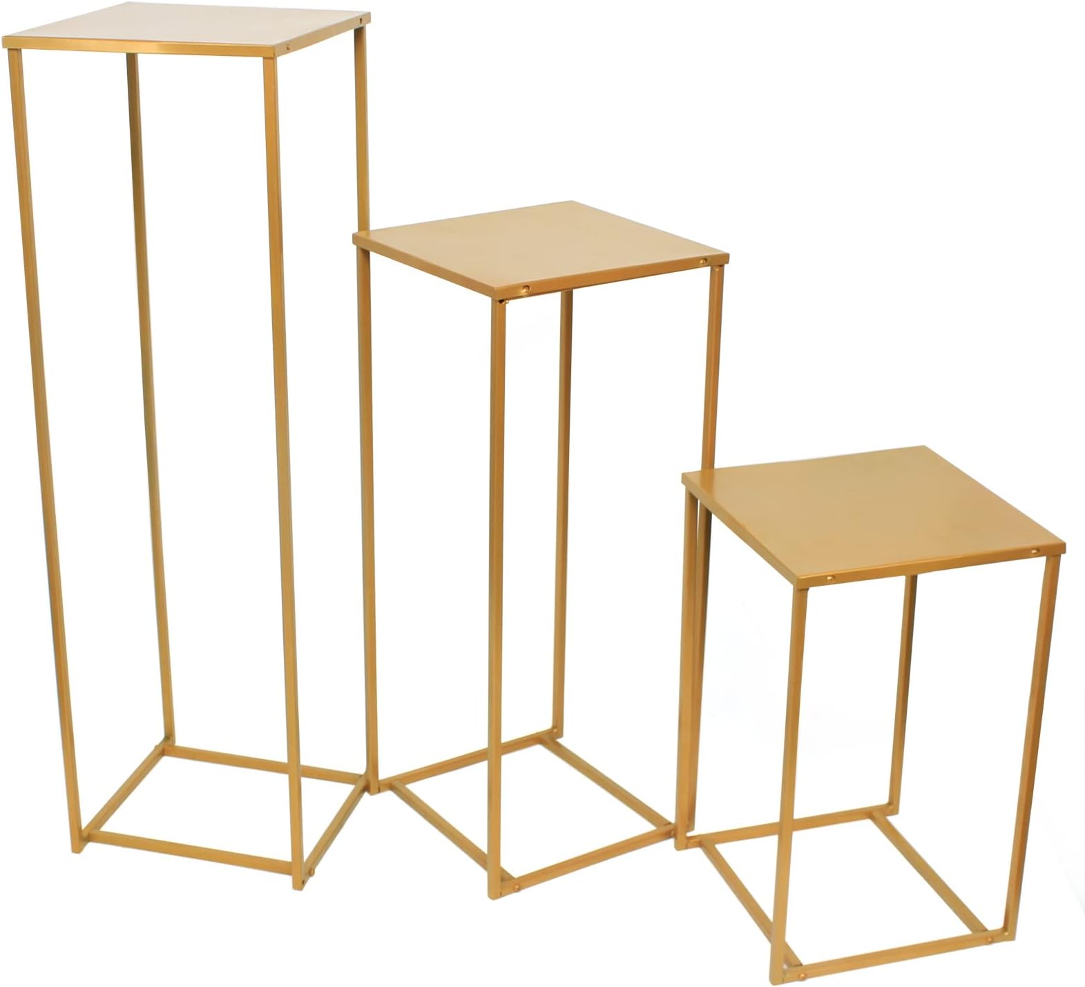 Amazon.com: JOIN MATCH Gold Hexagon Pedestal Cylinder Stands Set of 3 ...