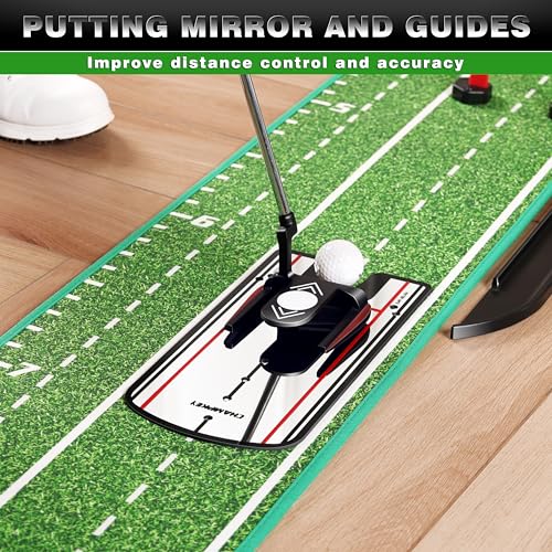 CHAMPKEY Professional Dual-Hole Golf Putting Green with Gates and ...
