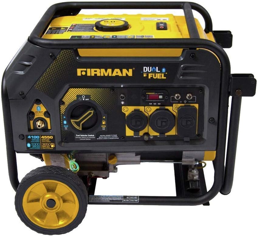 Firman H03652 4550/3650 Watt Recoil Start Gas or Propane Dual Fuel ...