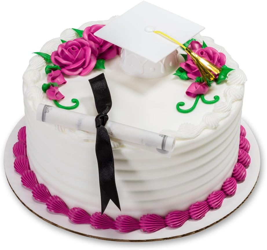 Amazon.com: Decopac White Graduation Cap with Tassel DecoSet Cake ...
