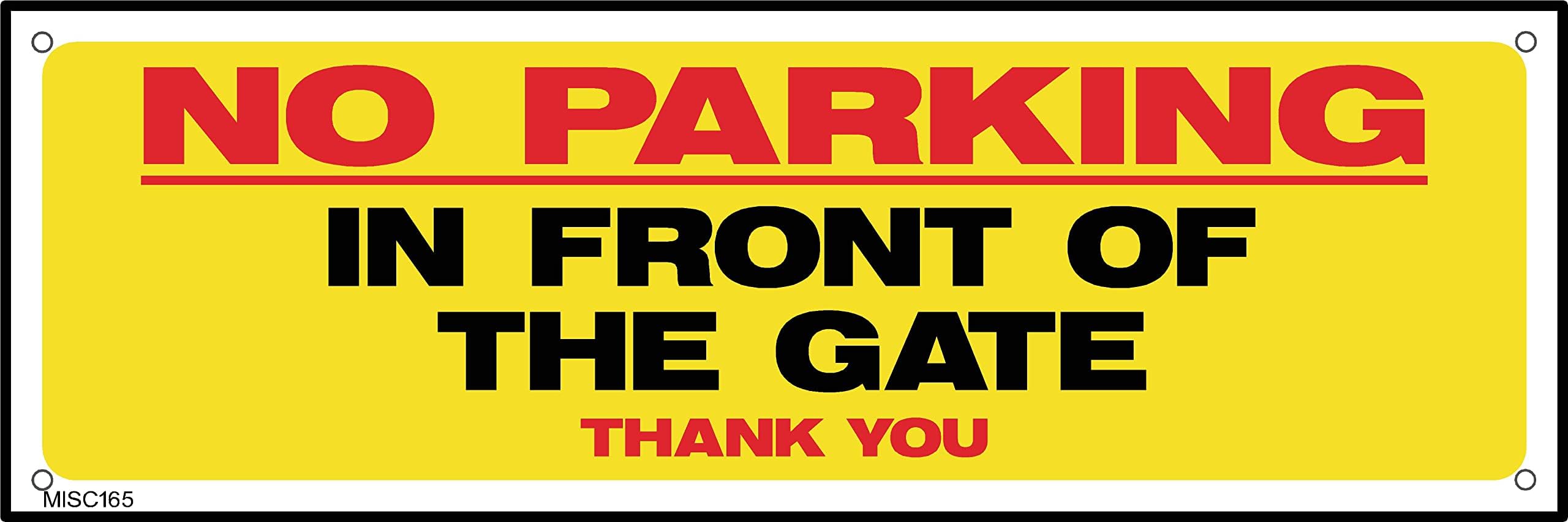 No Parking In Front of Gates Sign - 300mm x 200mm - 1.2mm Rigid Plastic ...