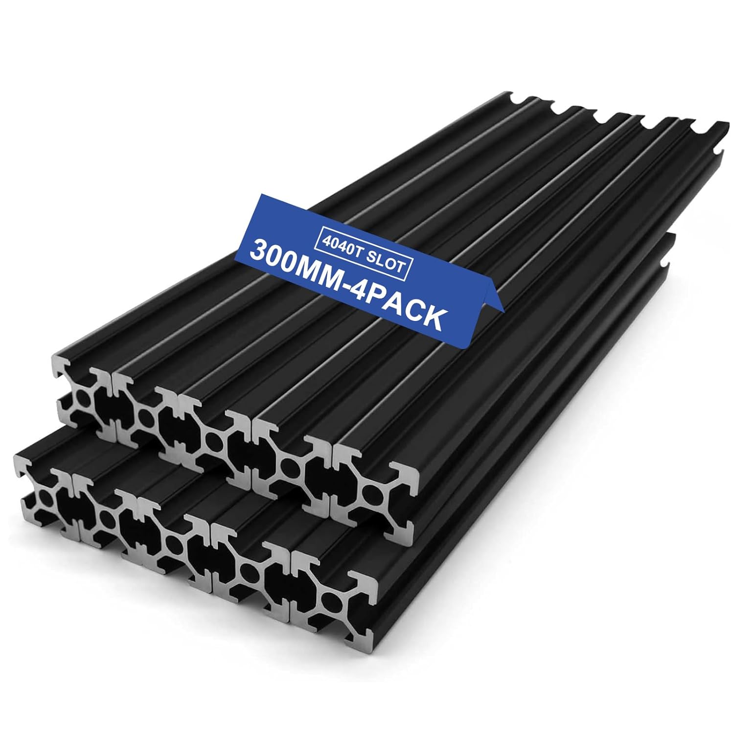 Seekliny 4Pack 4040 T Slot Aluminum Extrusion 300mm Black Extruded ...