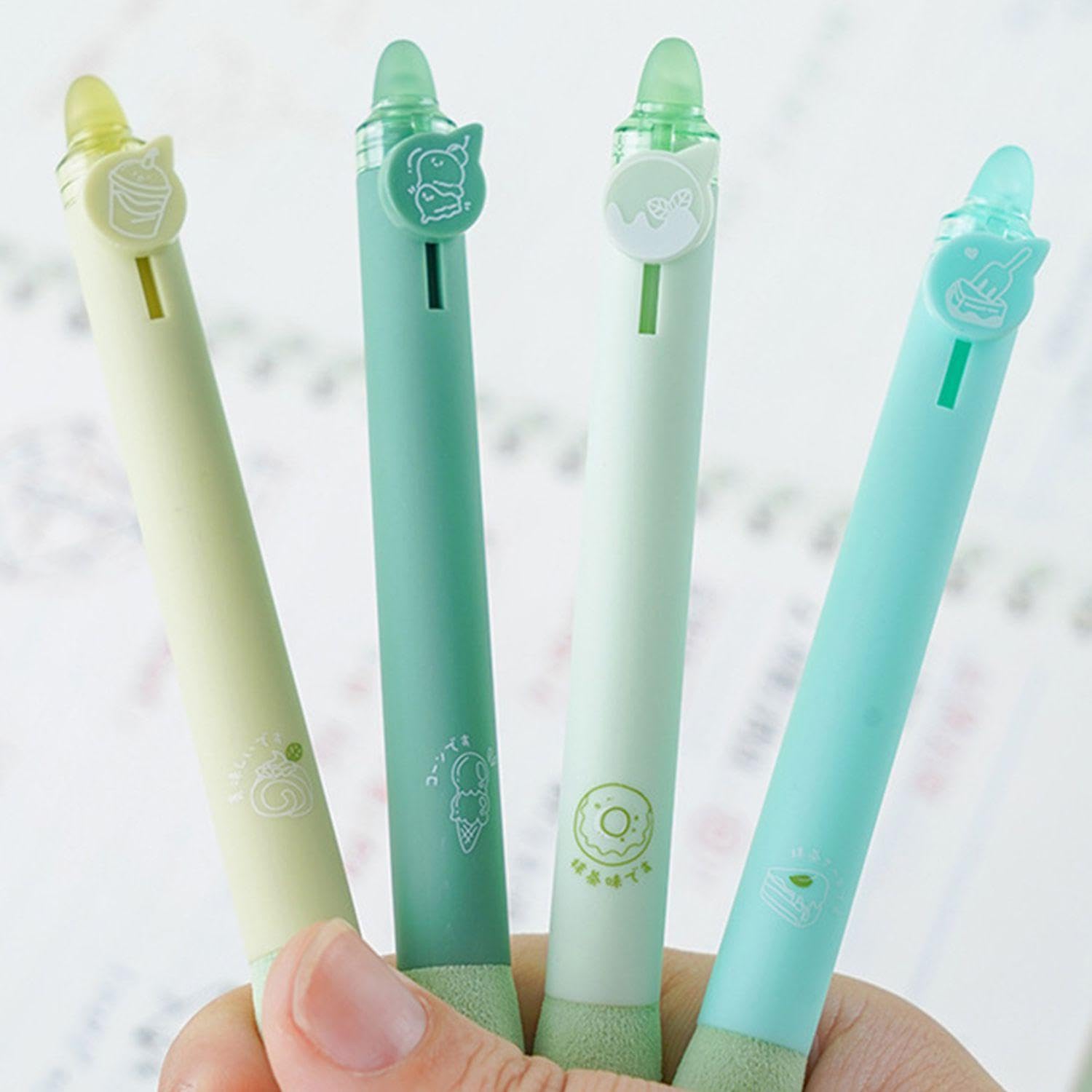 8 Blue Gel Pens, Erasable Ballpoint Pens, Press Gel Pens, Retractable ...