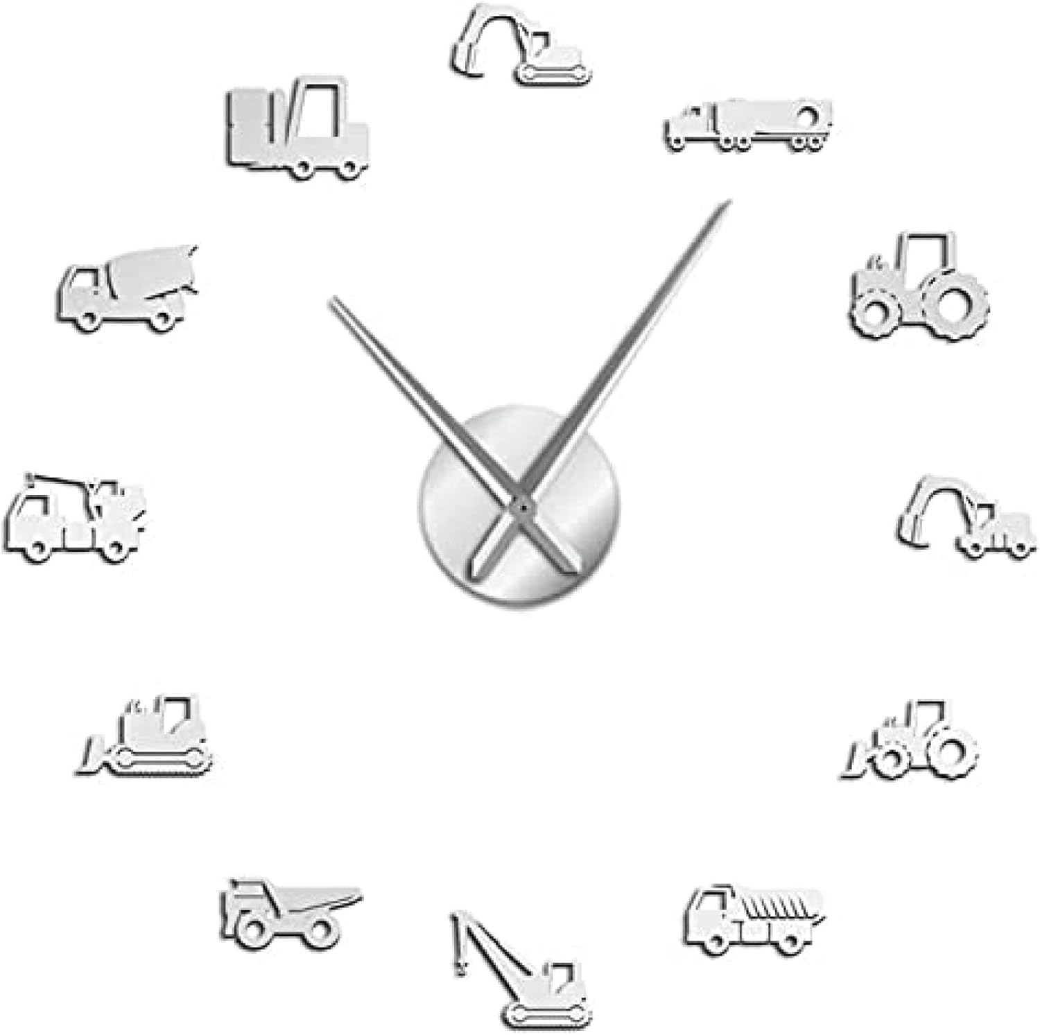 Amazon.com: Wall Clock Excavator Modern DIY Giant Wall Clock Heavy ...