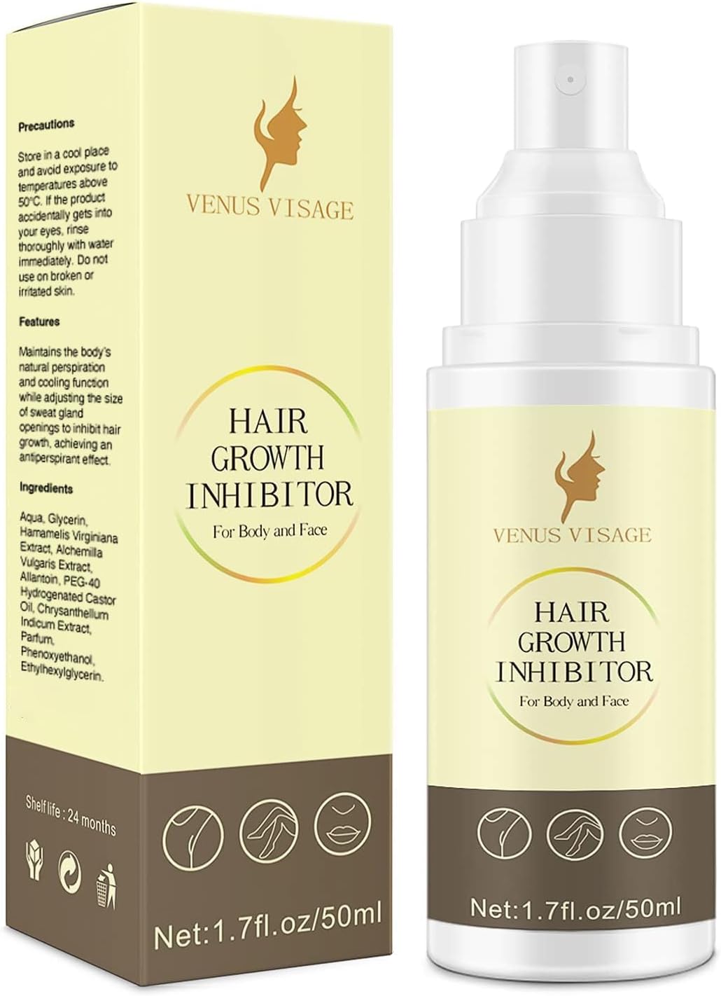 Amazon.com : VENUS VISAGE Hair Inhibitor 50ml, Upgraded Hair Growth ...
