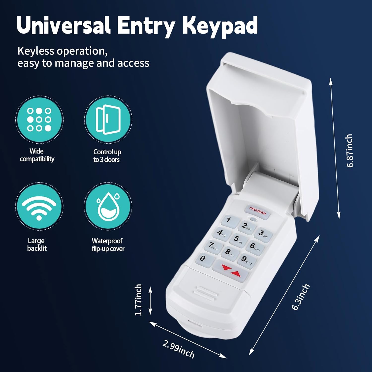 GUK-R – Teclado universal inalámbrico para puerta de garaje para Genie ...