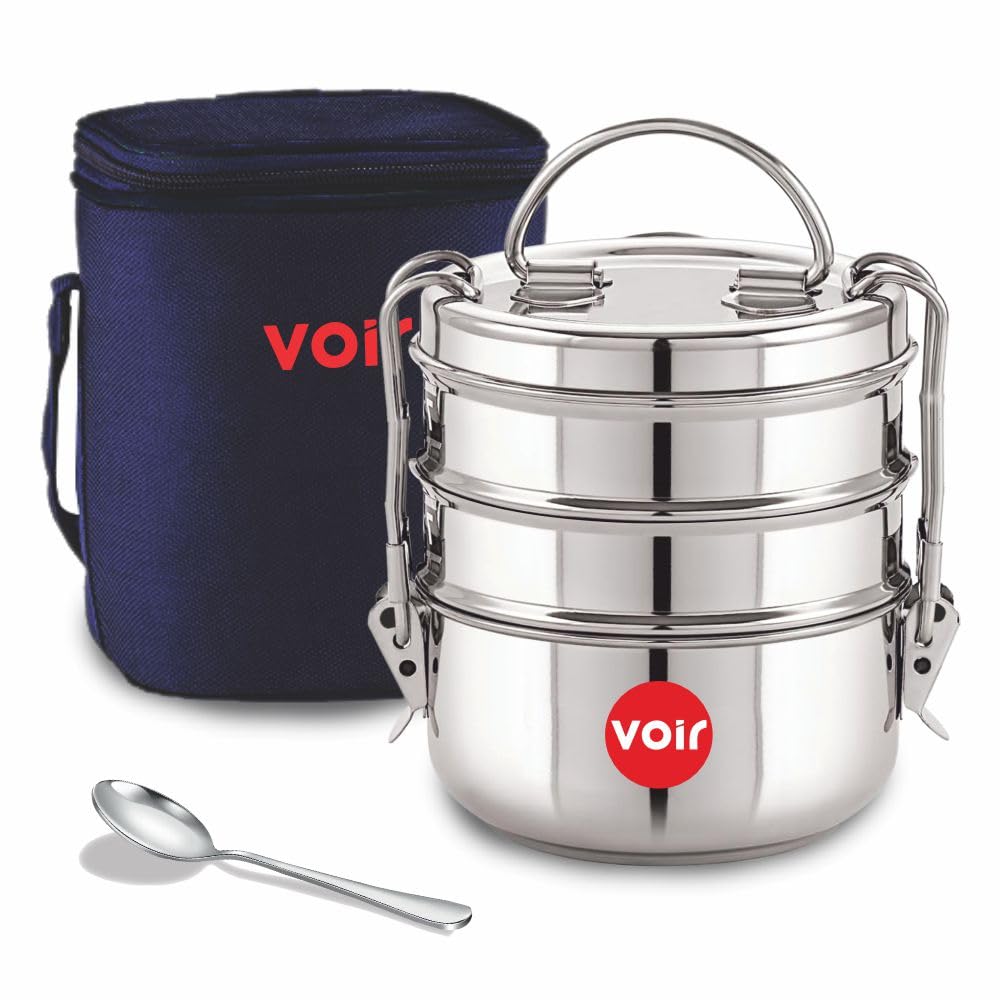 Buy Steel Lunch Box (DIE 001) Stainless Steel 3 Container Lunch Box is ...