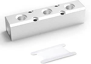 GASHER 1PCS Aluminum 3 Way 5 Port Pneumatic Manifold Air Distribution ...